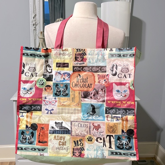 Marshalls | Bags | Kitty Cat Collage Tote Shopping Grocery Travel Bag ...